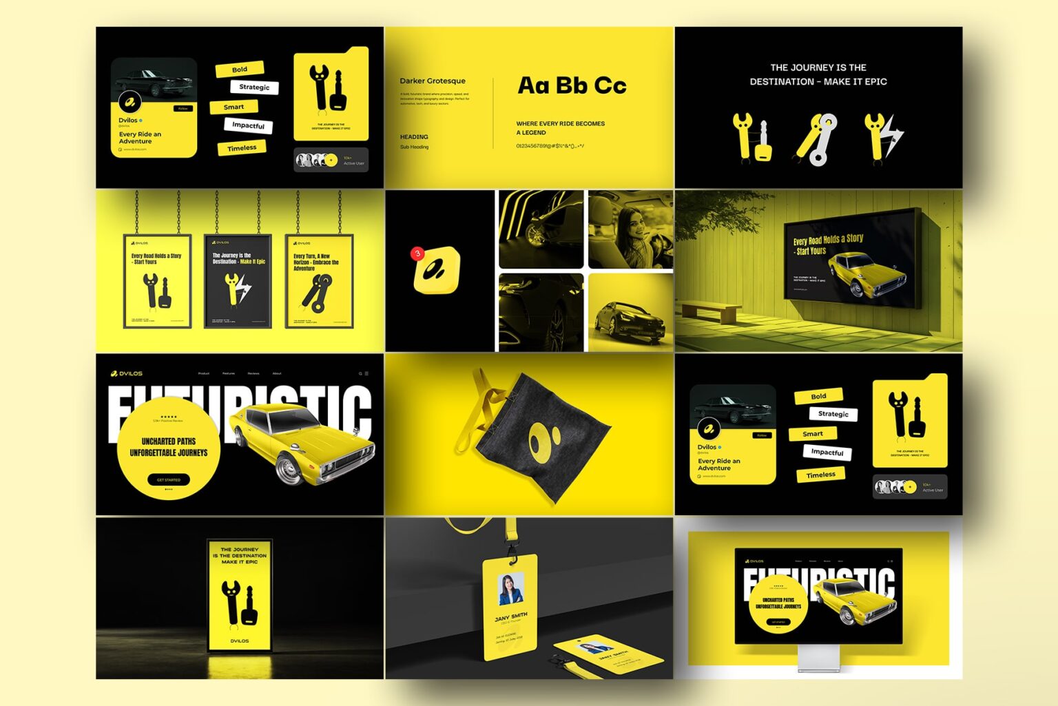 Utopia V2 | Brand Guidelines Template | 55+ Modern Unique Slides – GraphyPix LLC